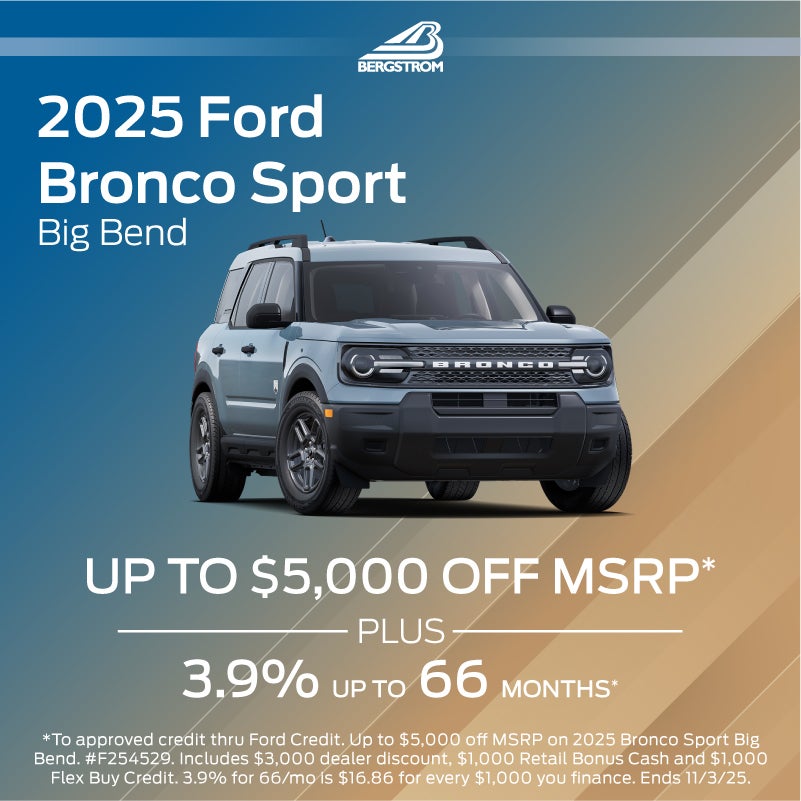 2025 Ford Bronco Sport Big Bend | Bergstrom Ford of Green Bay Specials ...